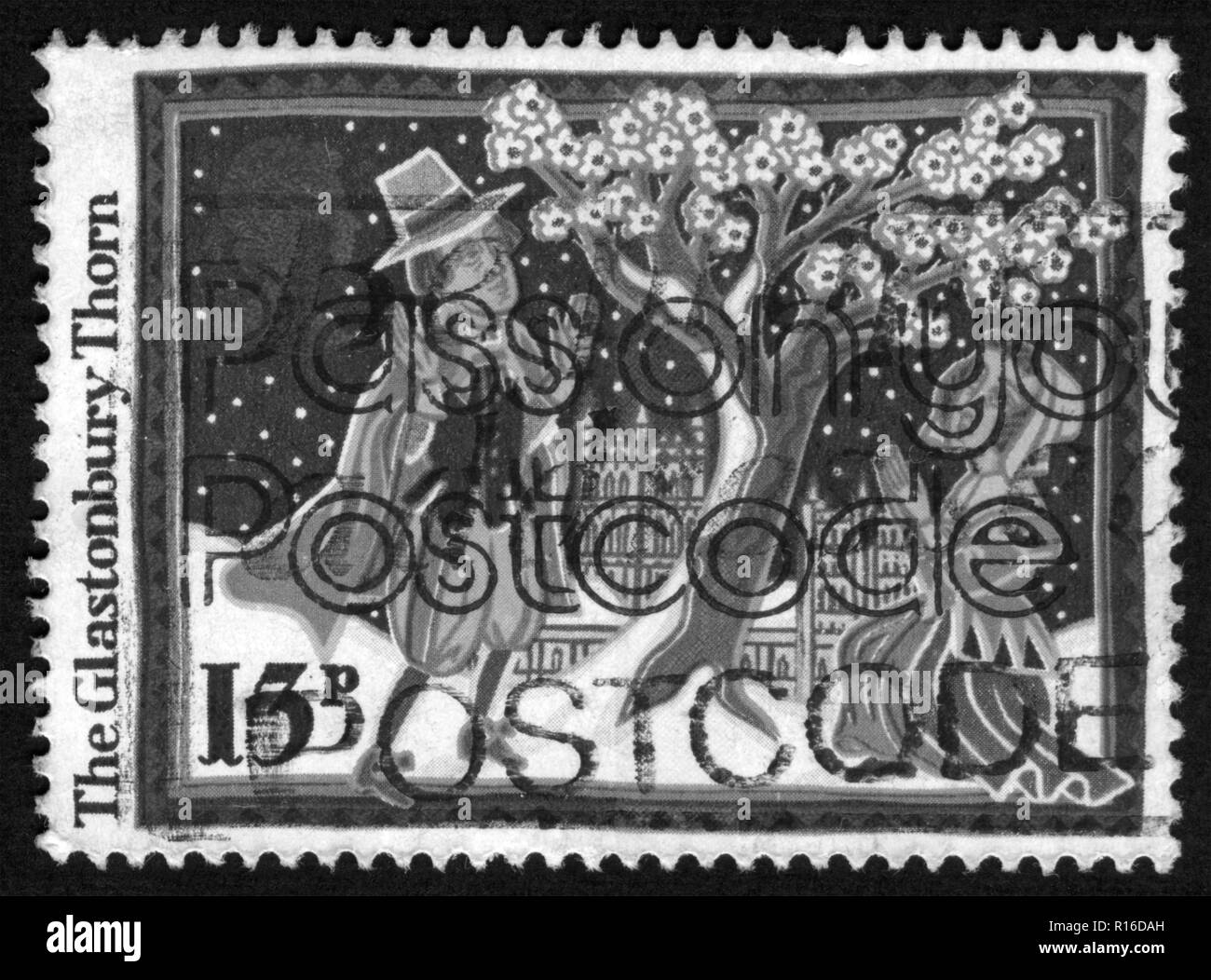 Christmas postage stamps Black and White Stock Photos & Images - Alamy