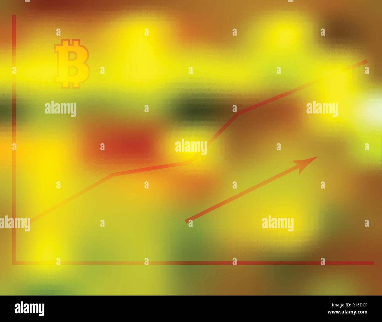 Vector illustration of the financial growth graph of digital bitcoin ...