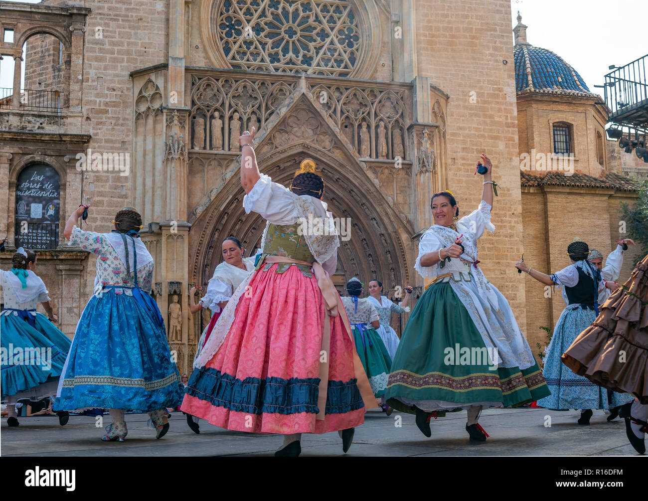 Valencia, Spain - Octuber 16, 2016: Performance of traditional dances ...