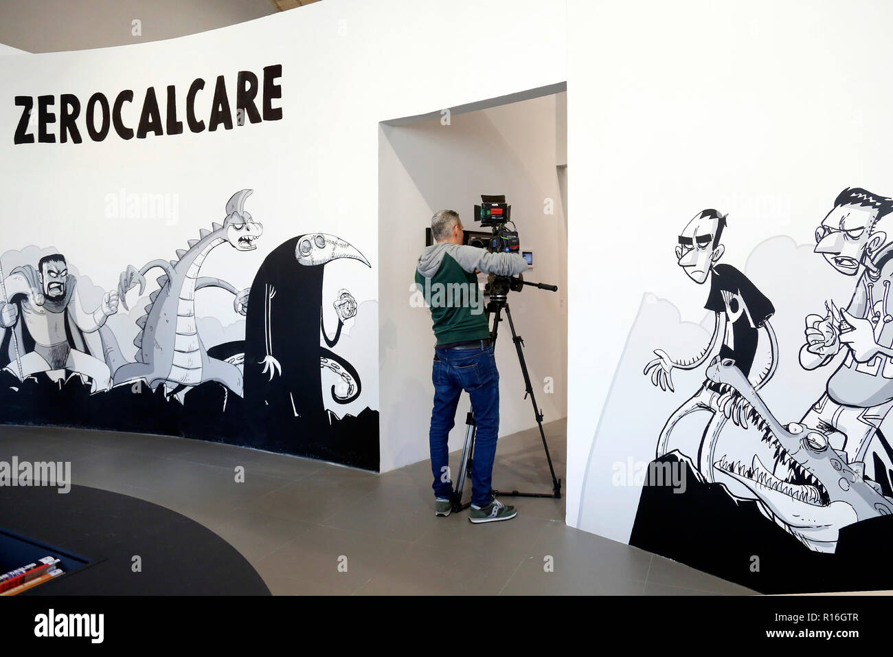 Rome November 9th 2018. Exhibition of the Italian cartoonist ...