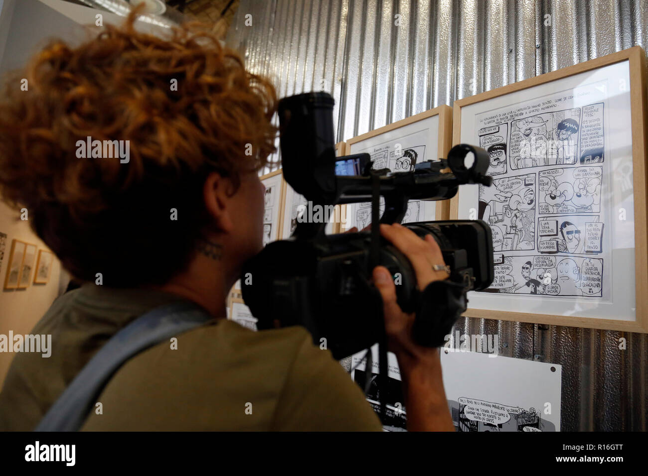 Rome November 9th 2018. Exhibition of the Italian cartoonist ...