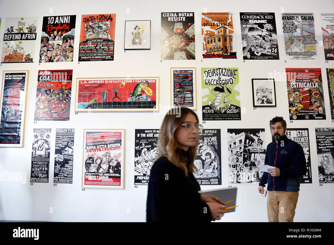 Rome November 9th 2018. Exhibition of the Italian cartoonist ...