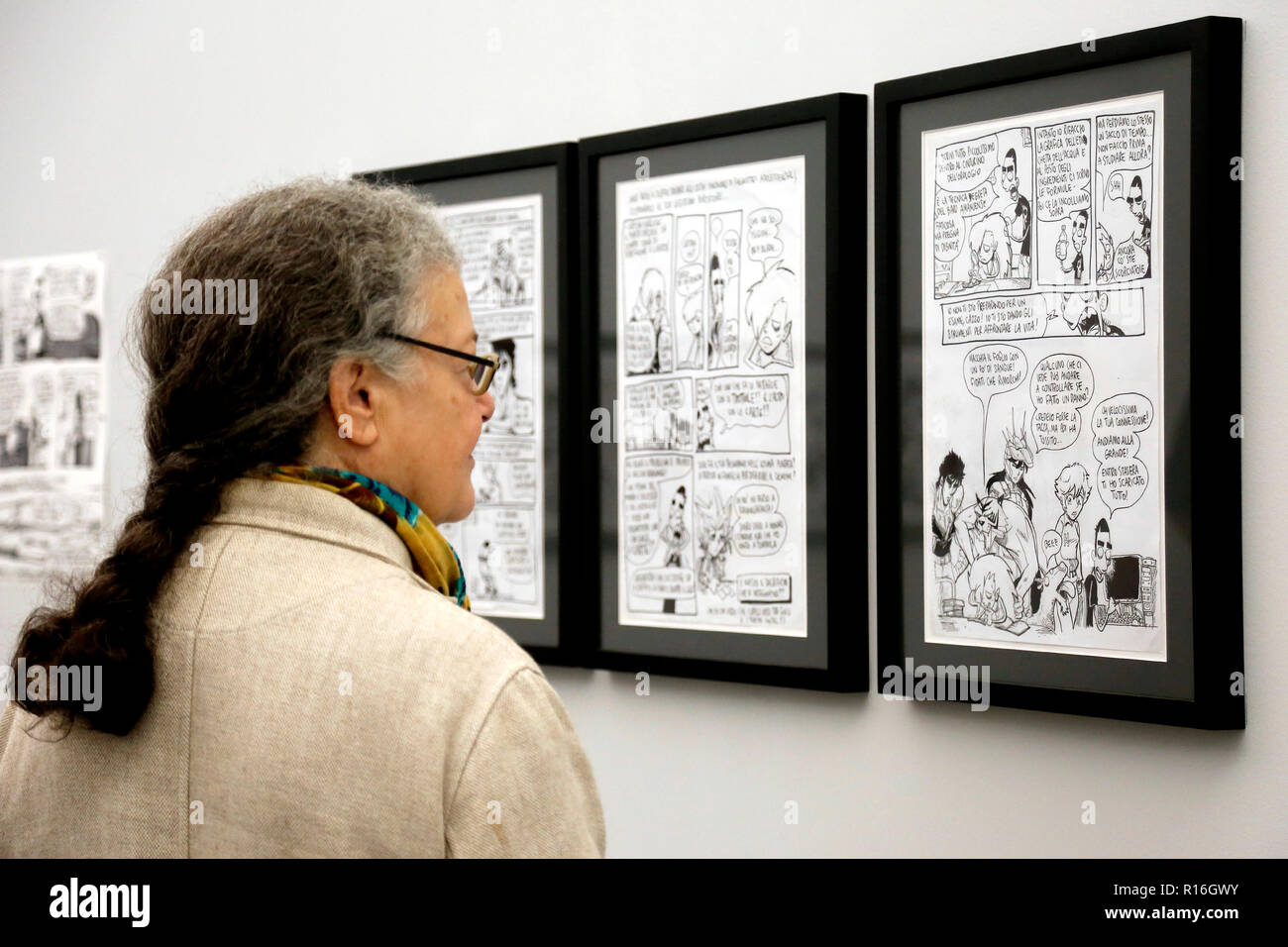 Rome November 9th 2018. Exhibition of the Italian cartoonist ...