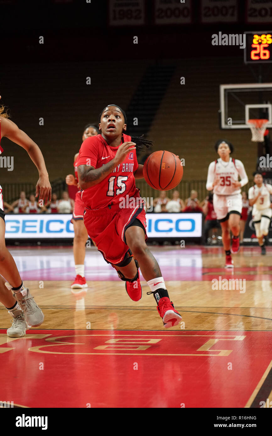 Piscataway, New Jersey, USA. 9th Nov, 2018. Stony Brook Seawolves guard ...