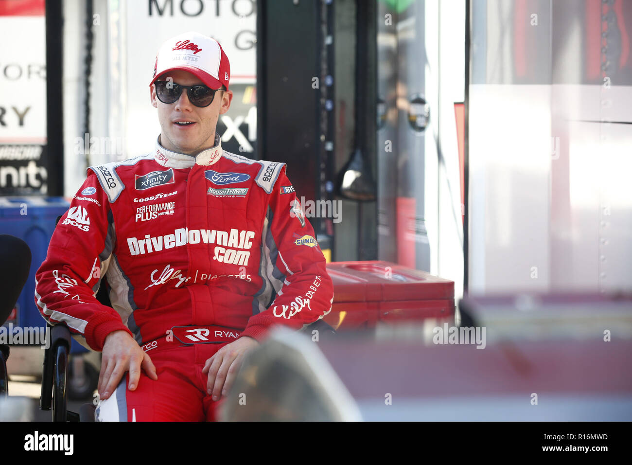Avondale, Arizona, USA. 9th Nov, 2018. Ryan Reed (16) hangs out in the ...