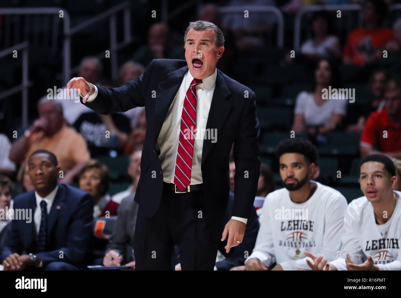 Coral Gables, Florida, USA. 09th Nov, 2018. Lehigh Mountain Hawks head ...