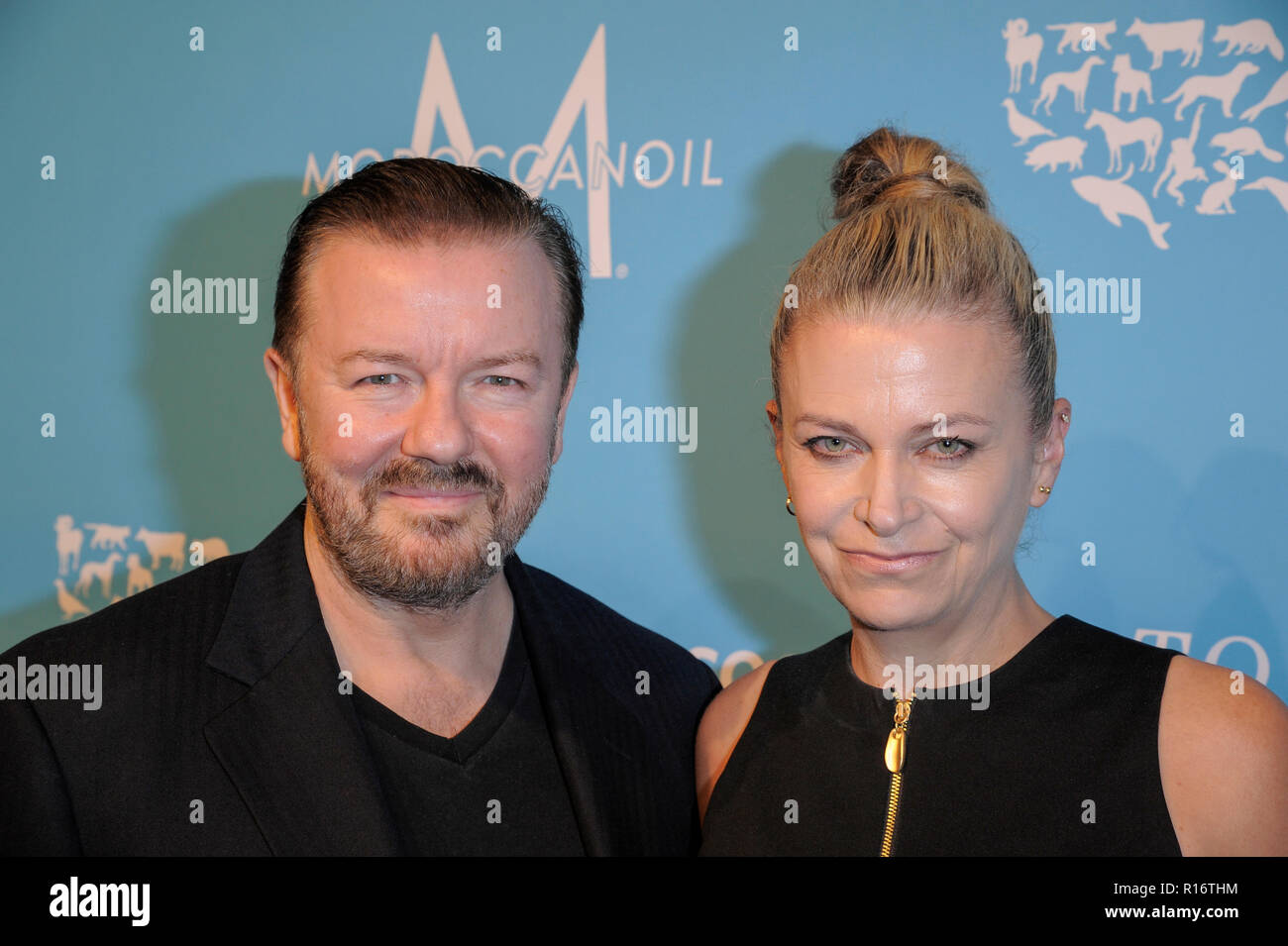 NEW YORK, NY - NOVEMBER 09: Honoree Ricky Gervais and Jane Fallon ...
