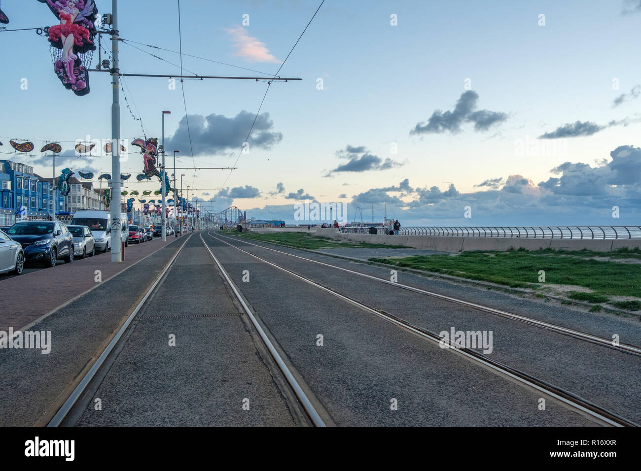 Blackpool promenade during an autumn weekend. Blackpool is one of ...