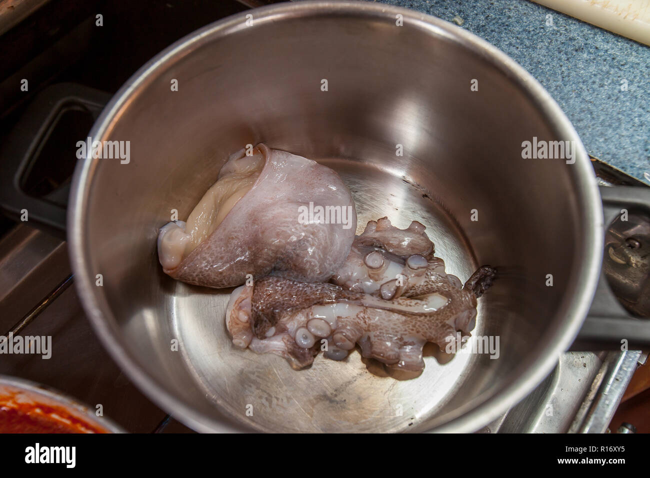 Octopus to cook Stock Photo - Alamy