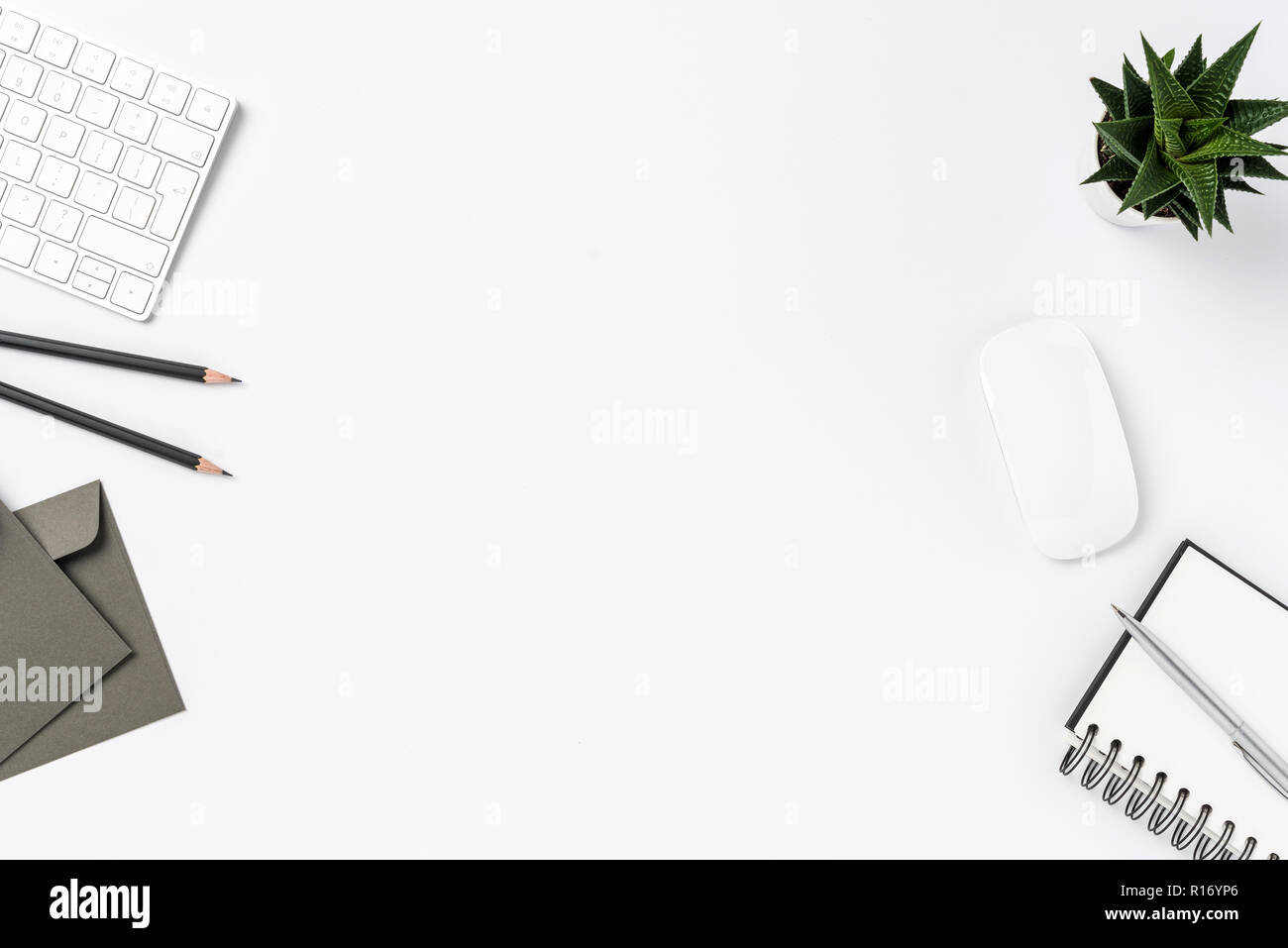 Elegant office desktop. Top view Stock Photo - Alamy