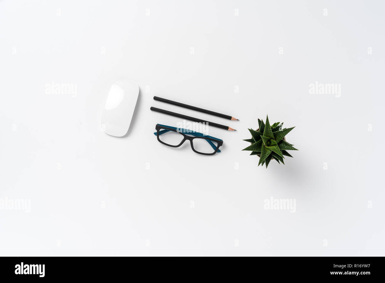 Overhead shot of modern office desktop Stock Photo - Alamy