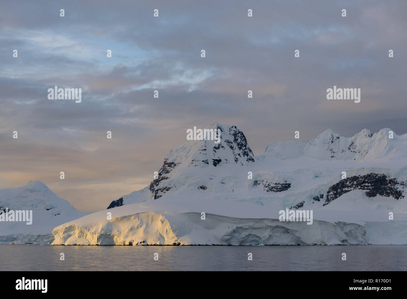 Landscape in Antarctica at sunset Stock Photo - Alamy