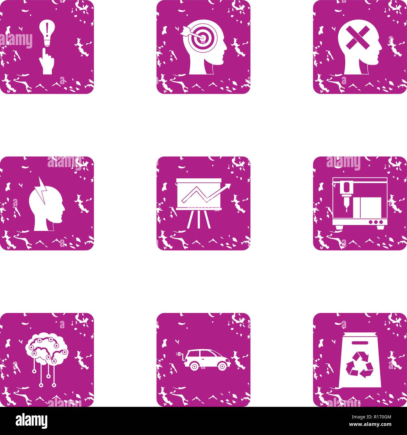 Graph on the rise icons set, grunge style Stock Vector Image & Art - Alamy