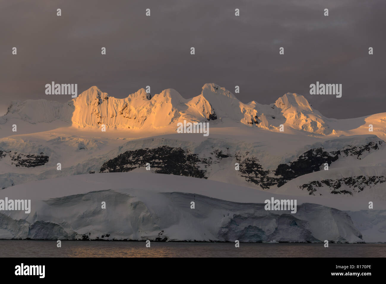 Landscape in Antarctica at sunset Stock Photo - Alamy