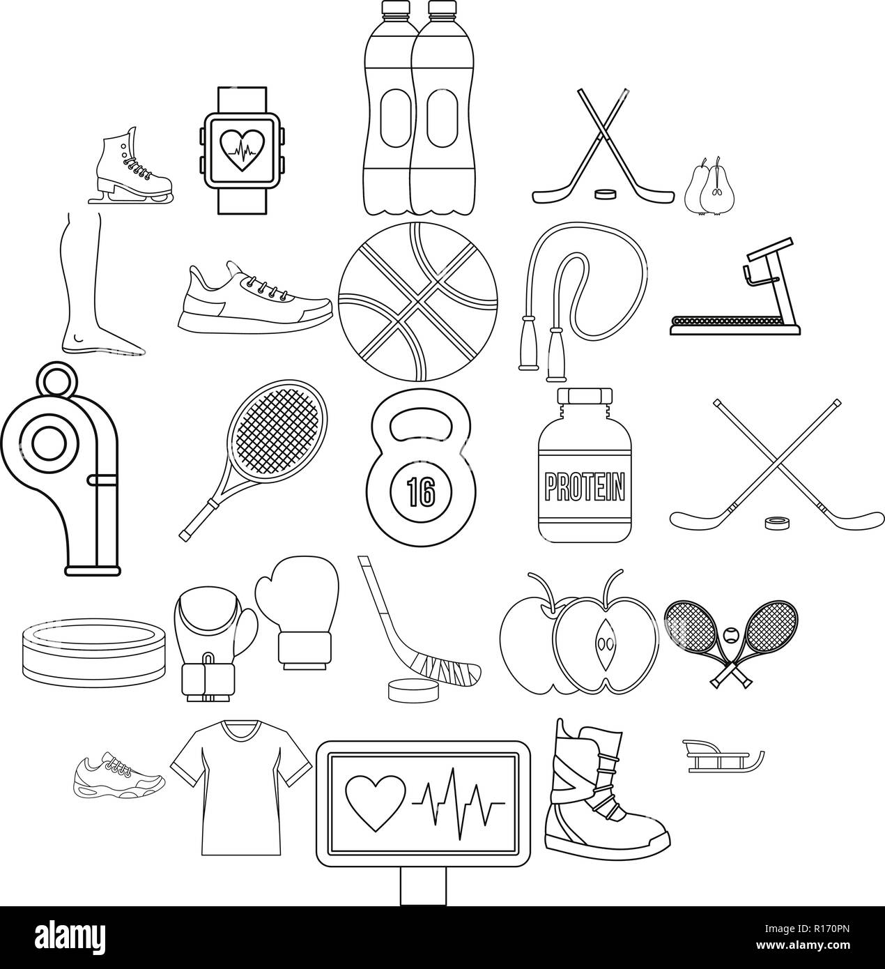 Intensity icons set, outline style Stock Vector Image & Art - Alamy