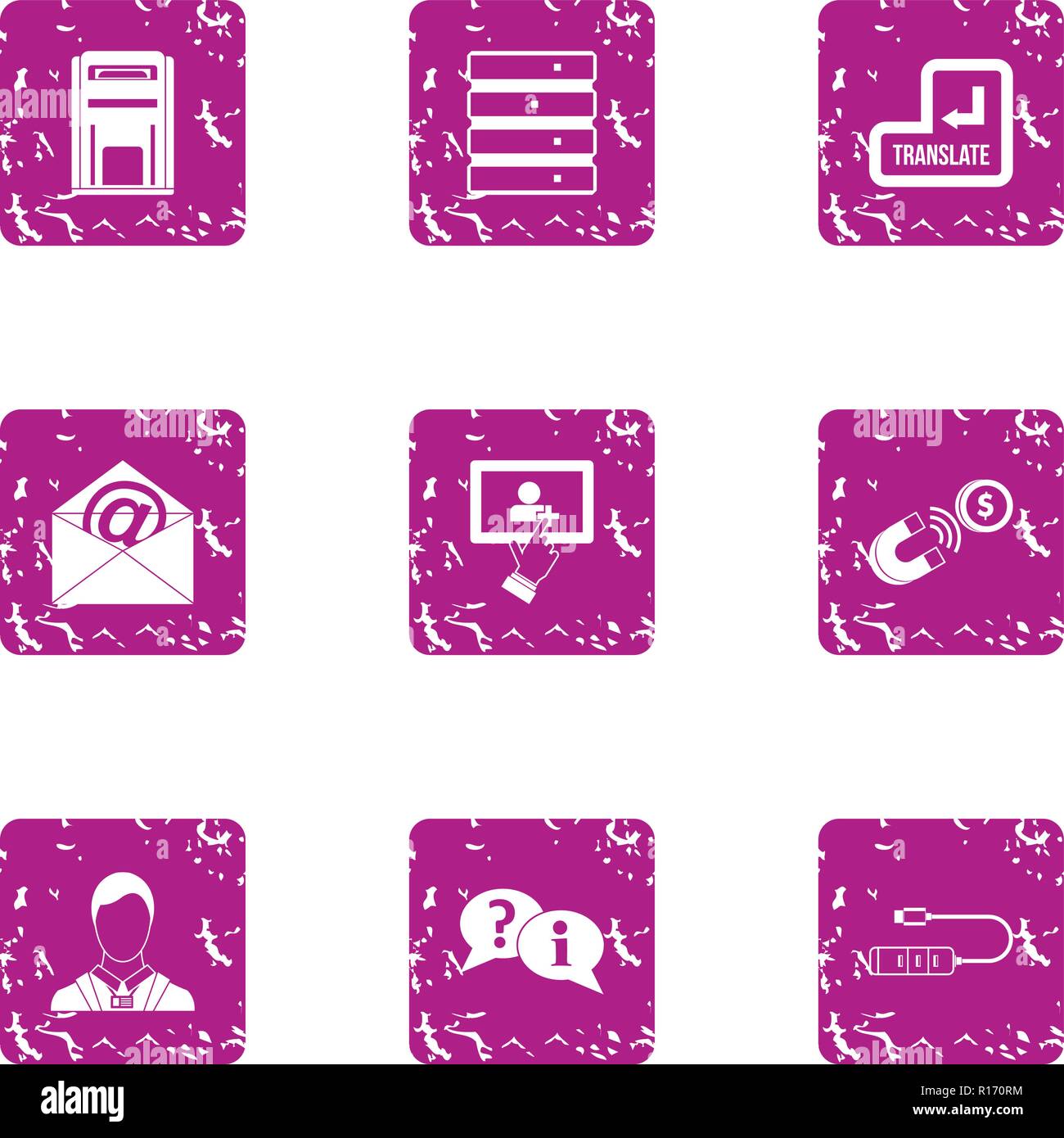 Understanding icons set, grunge style Stock Vector Image & Art - Alamy