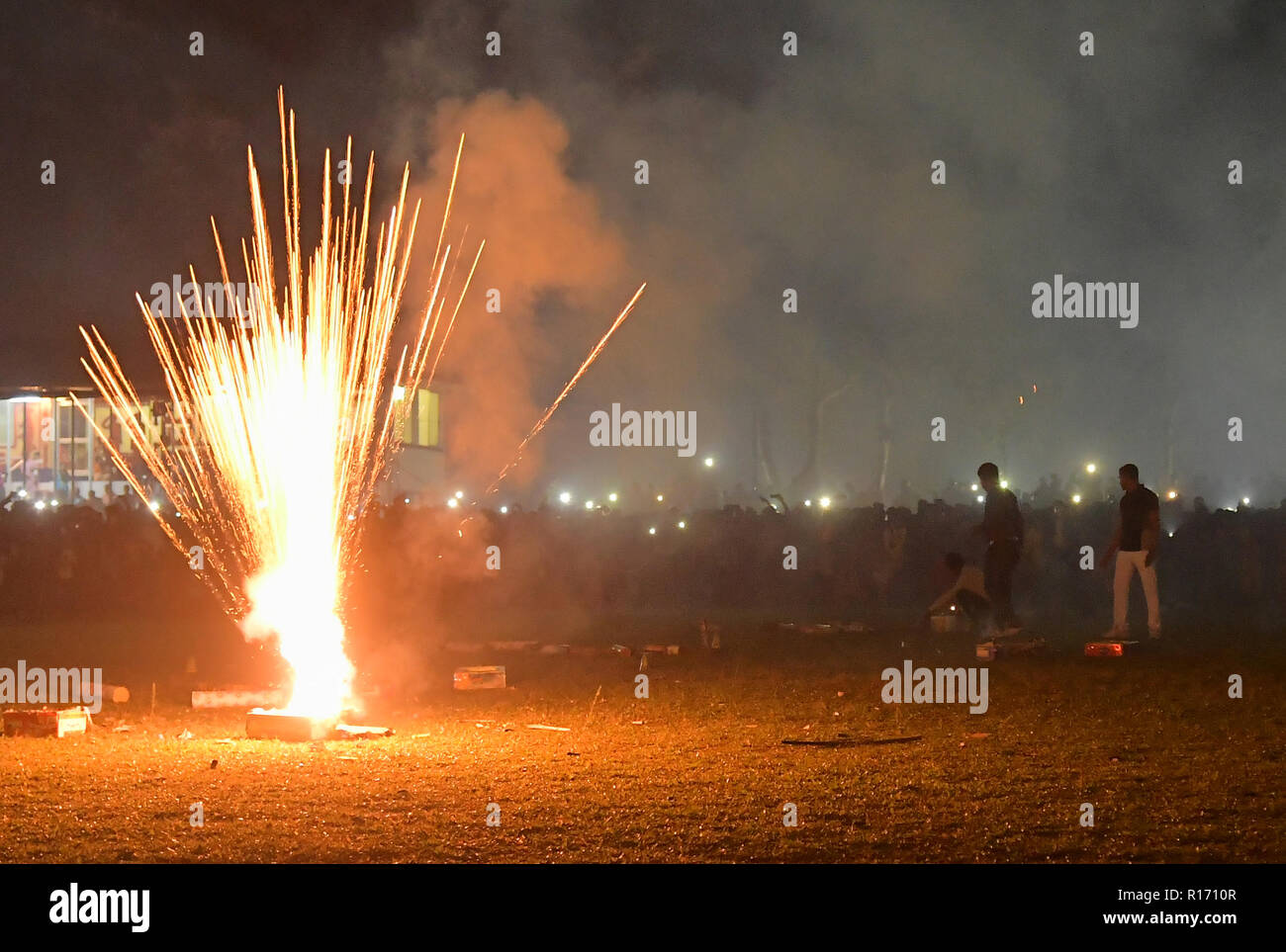 Fireworks seen being burnt during the occasion of Diwali. The police ...