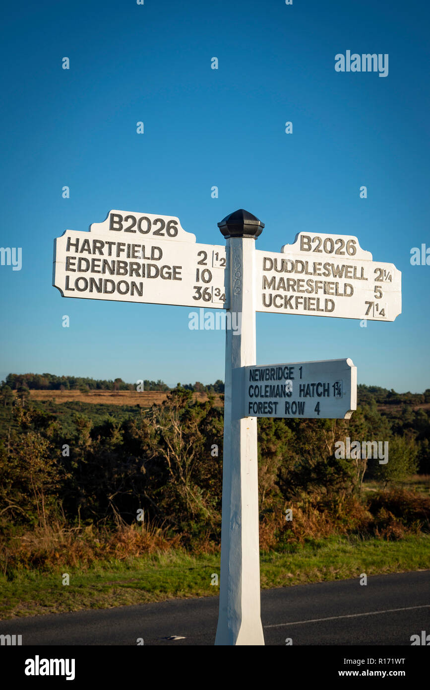 Old fashioned road sign in hi-res stock photography and images - Alamy