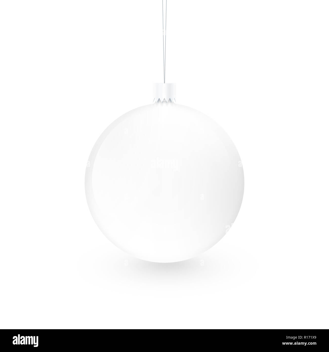 Blank white christmas ball toy isolated. Empty xmas sphere mock up ...