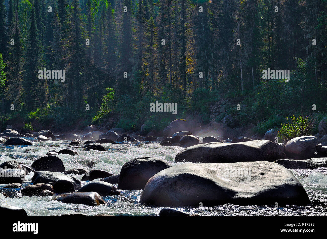 Fog over river rapid current hi-res stock photography and images - Alamy