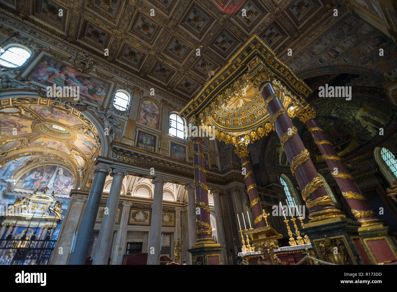 ROME, ITALY - OCTOBER 26, 2018: Interior of The Basilica di Santa Maria ...