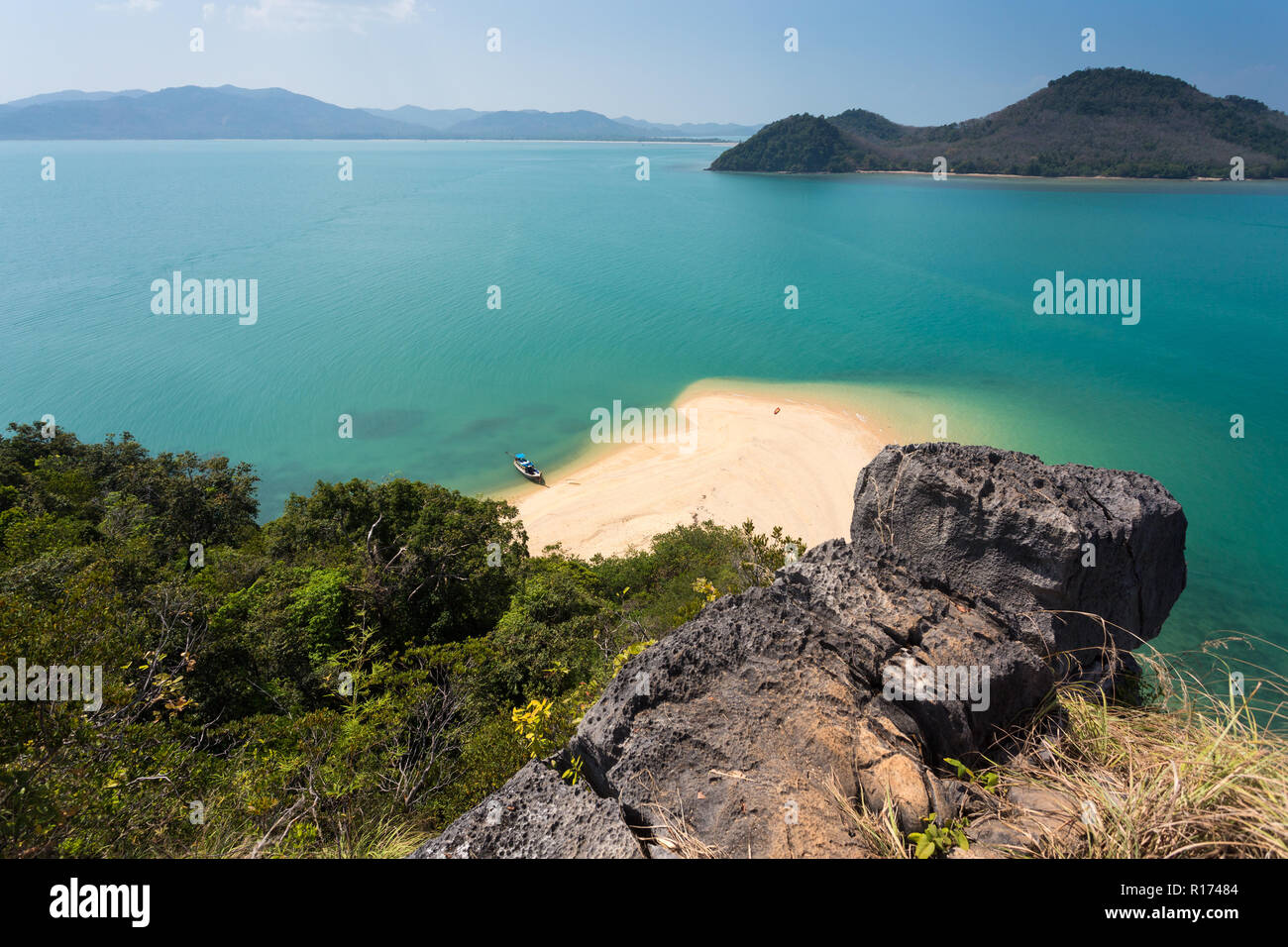 Thailand wild idyllic beach in Koh Nok island in the Pang Nga bay Stock ...