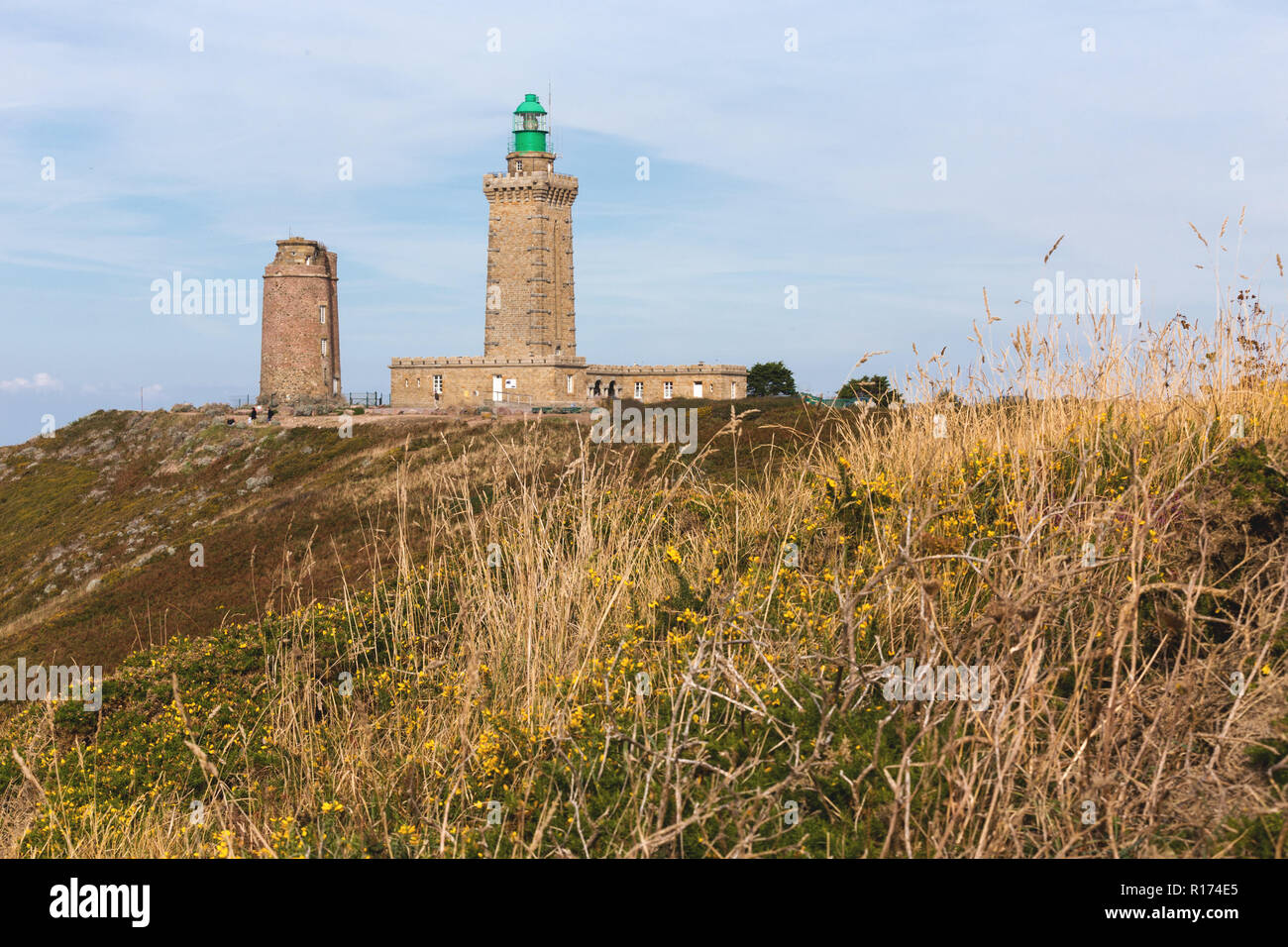 Cap Frehel lighthouse in Brittany, france Stock Photo - Alamy