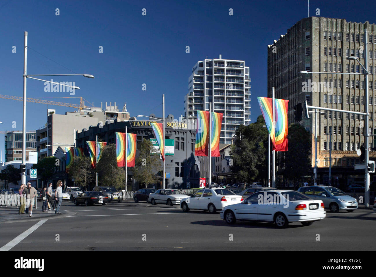 Rainbow flags, the international flag of the gay community, seen at ...
