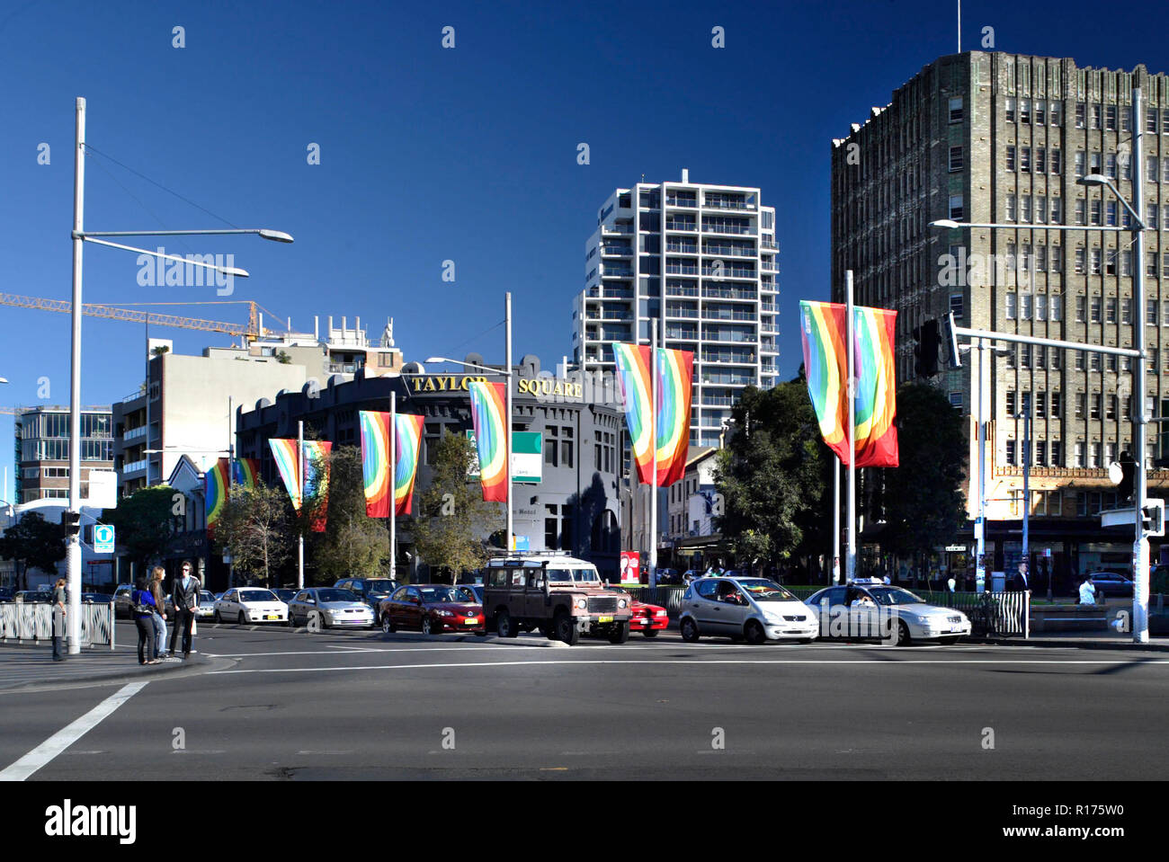 Rainbow flags, the international flag of the gay community, seen at ...