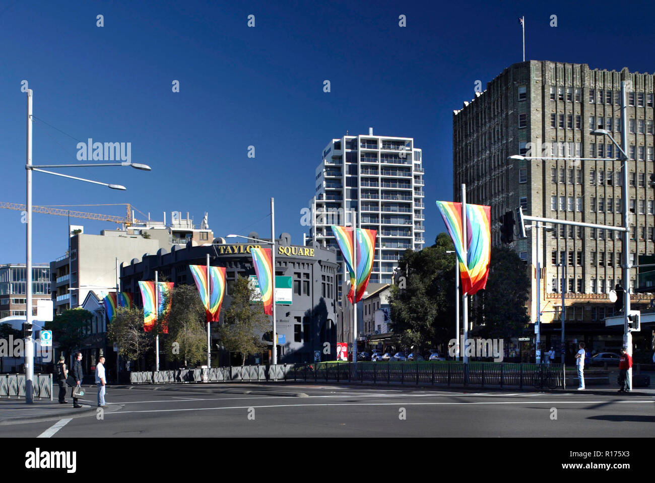 Rainbow Flags on Oxford Street at Taylor Square in Sydney, Australia ...