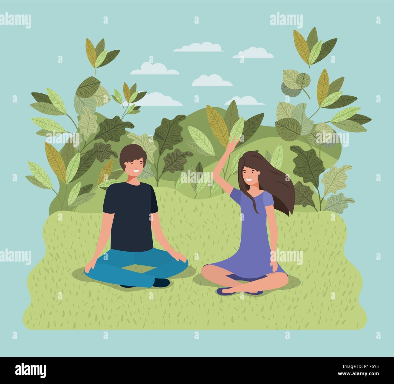 Couple adventure park Stock Vector Images - Alamy