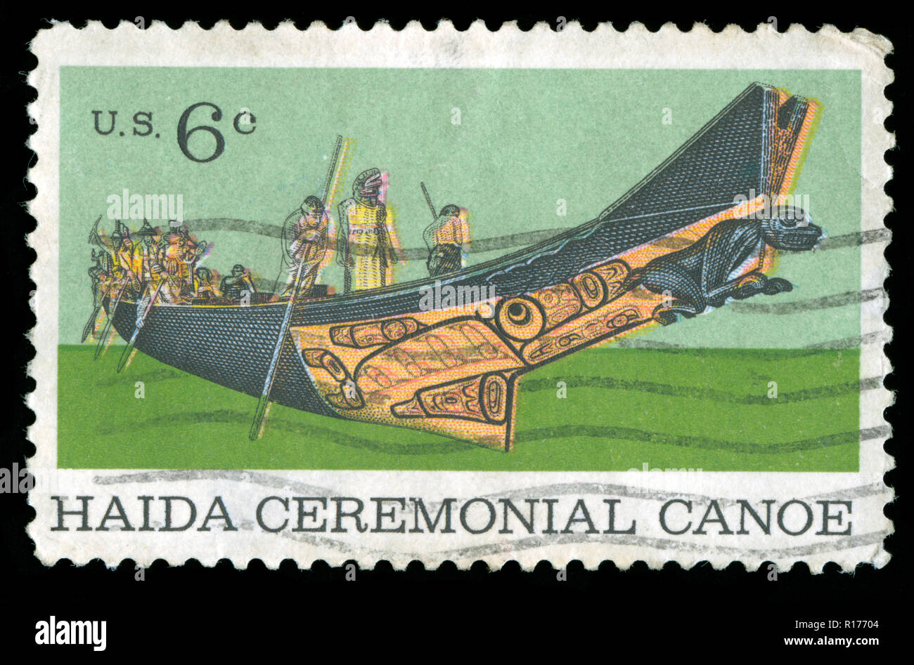 Postmarked stamp from United States of America (USA) in the Natural ...