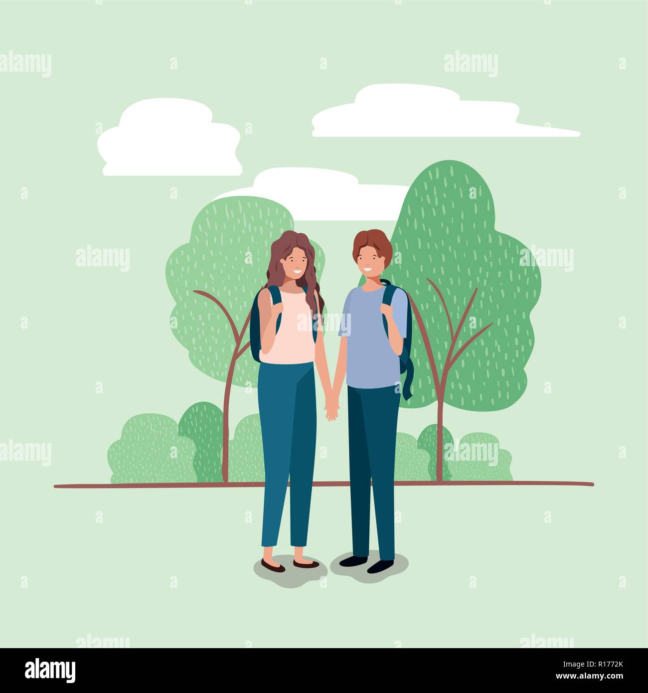 Couple adventure park Stock Vector Images - Alamy