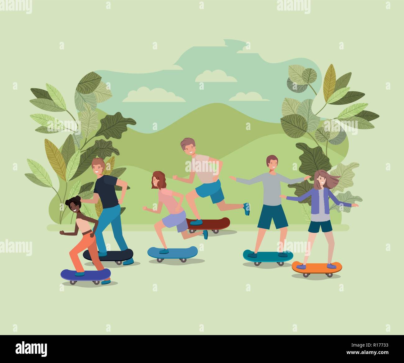 Friends people outside in Stock Vector Images - Alamy