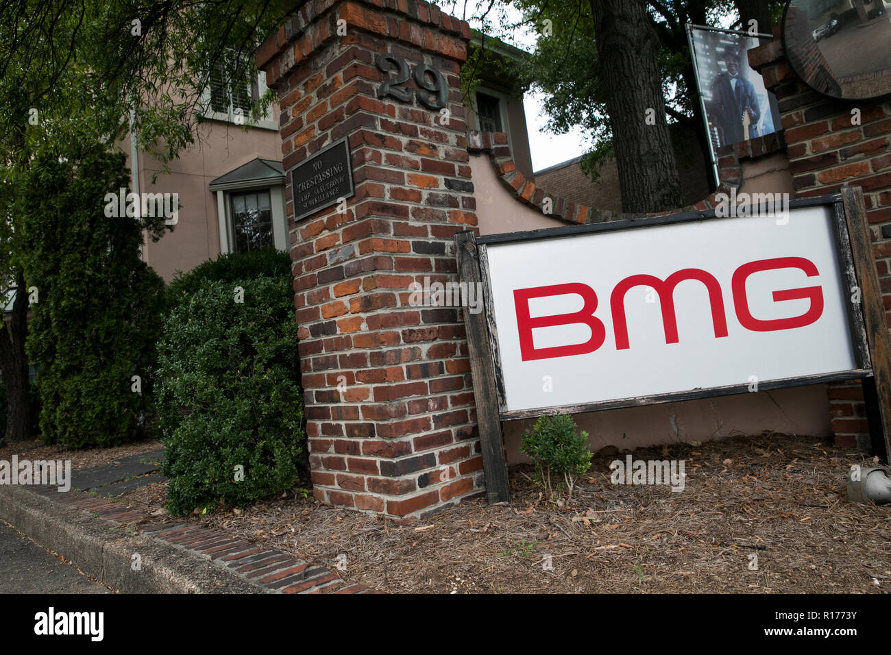 A logo sign outside of a facility occupied by BMG Rights Management in ...