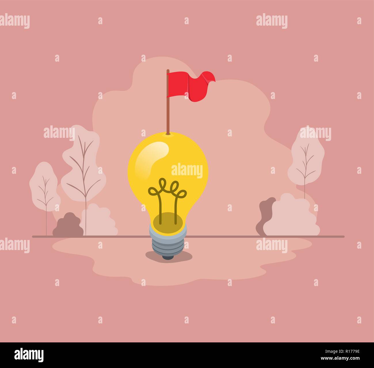 light bulb with flag Stock Vector Image & Art - Alamy
