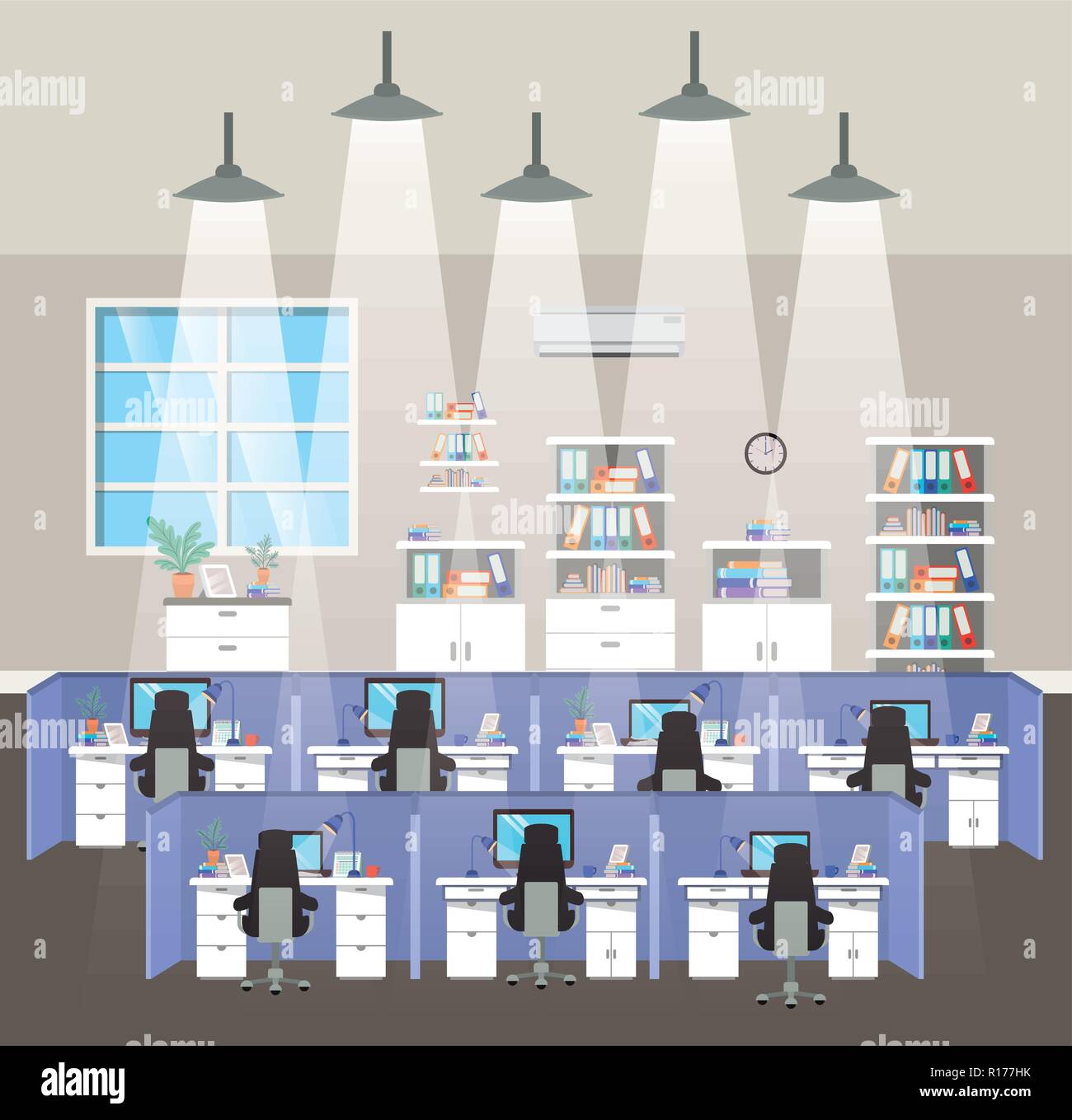 modern office workplace teamwork scene Stock Vector Image & Art - Alamy