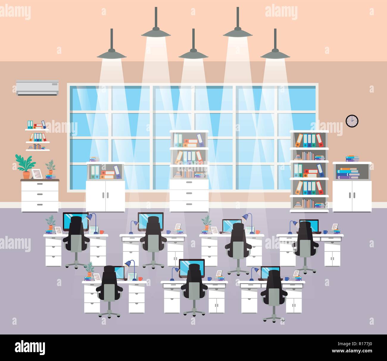 modern office workplace teamwork scene Stock Vector Image & Art - Alamy