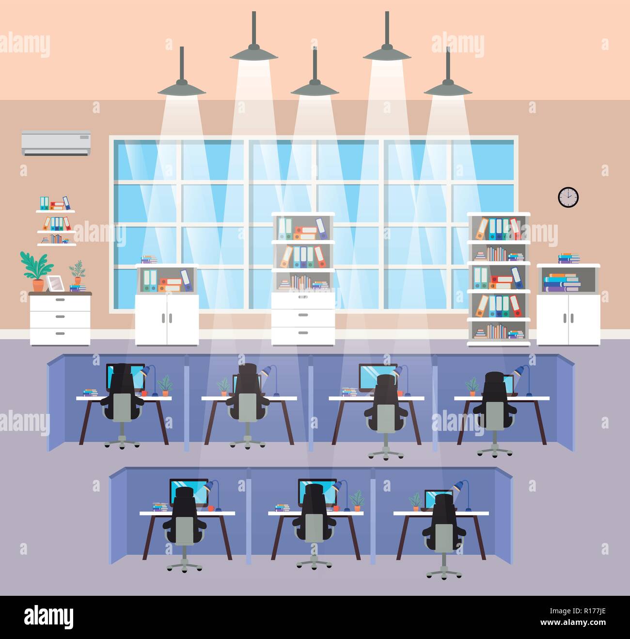 modern office workplace teamwork scene Stock Vector Image & Art - Alamy