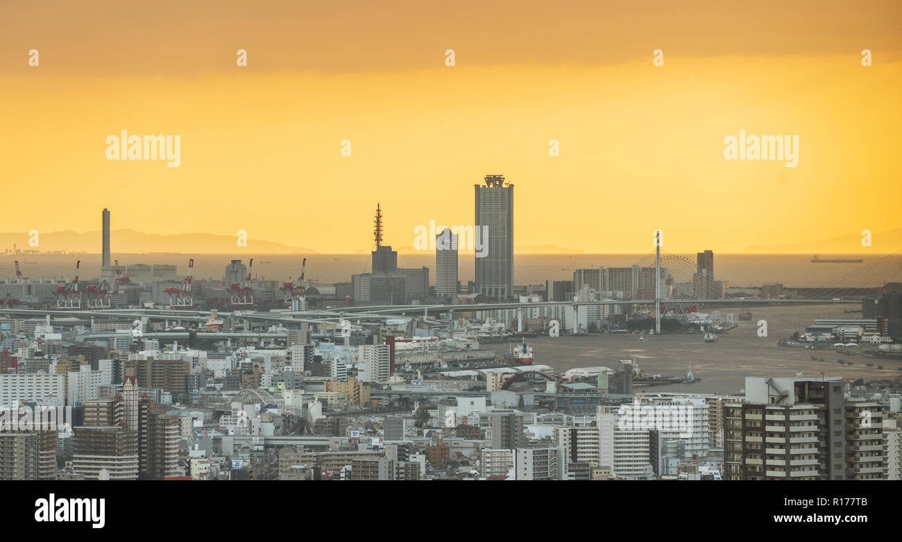 Aerial view osaka japan sunset hi-res stock photography and images - Alamy