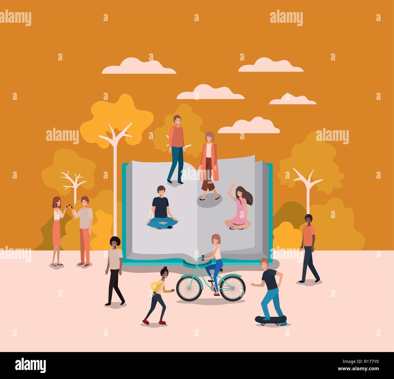 group of people with book avatars characters Stock Vector Image & Art ...