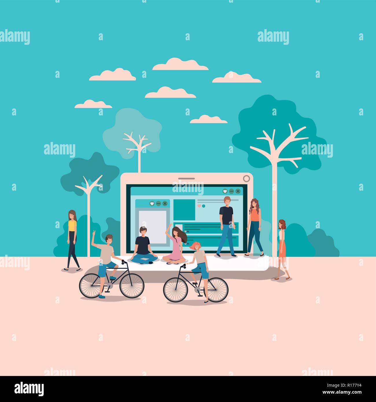 Avatars screen Stock Vector Images - Alamy