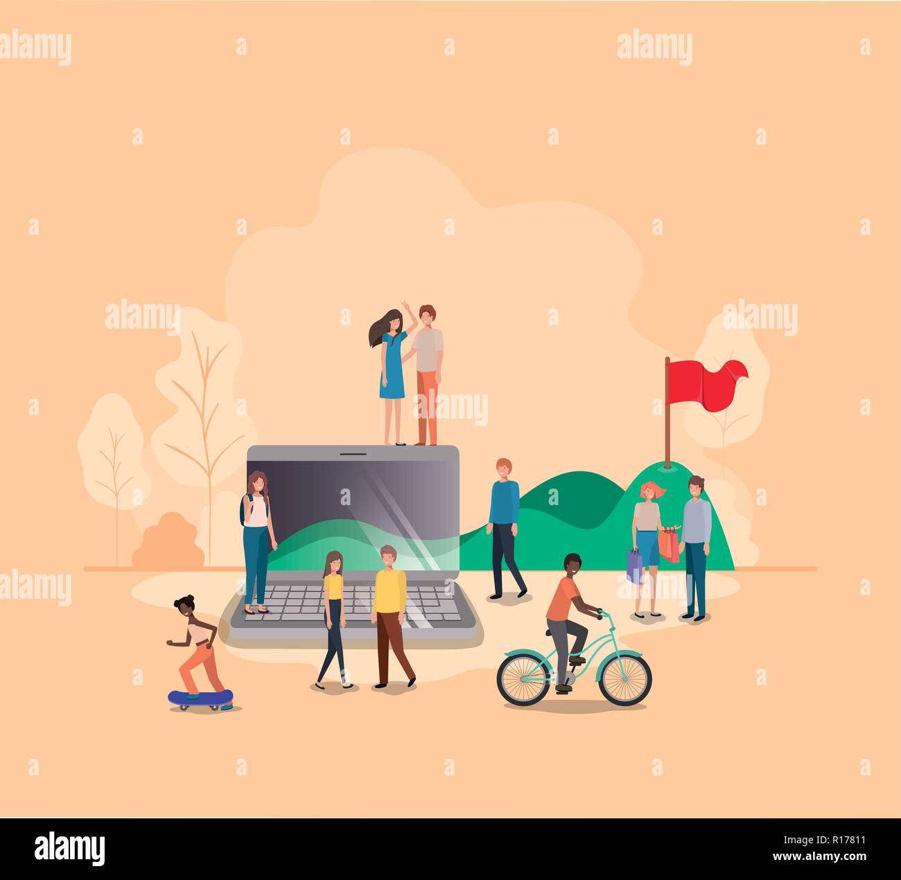 Business persons laptop Stock Vector Images - Alamy