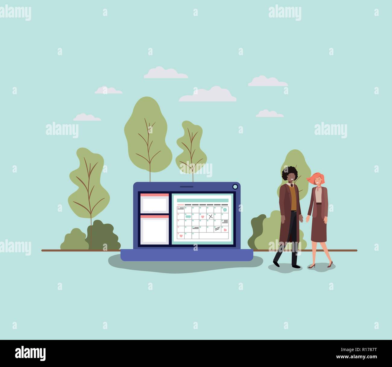mini people with laptop computer Stock Vector Image & Art - Alamy