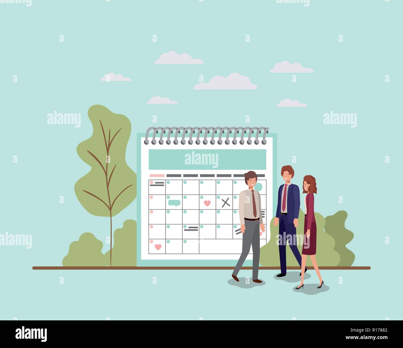 Scenic calendar Stock Vector Images - Alamy