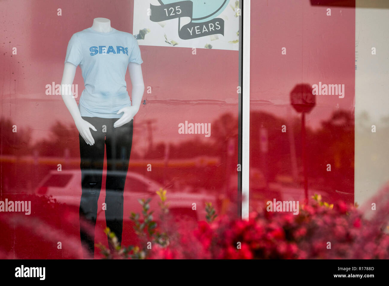 A logo sign outside of Sears retail store in Livonia, Michigan on ...