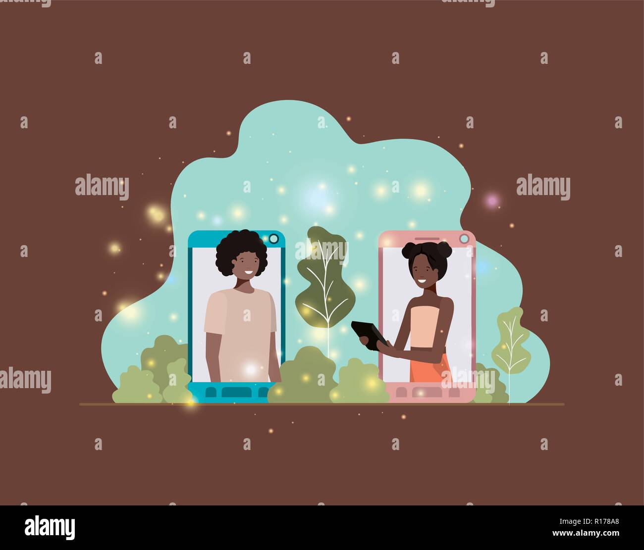 Black smartphone in female Stock Vector Images - Alamy