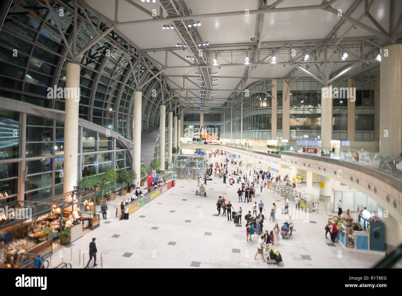 Moscow, Domodedovo, Russia - July 8, 2018: Hall of Domodedovo ...