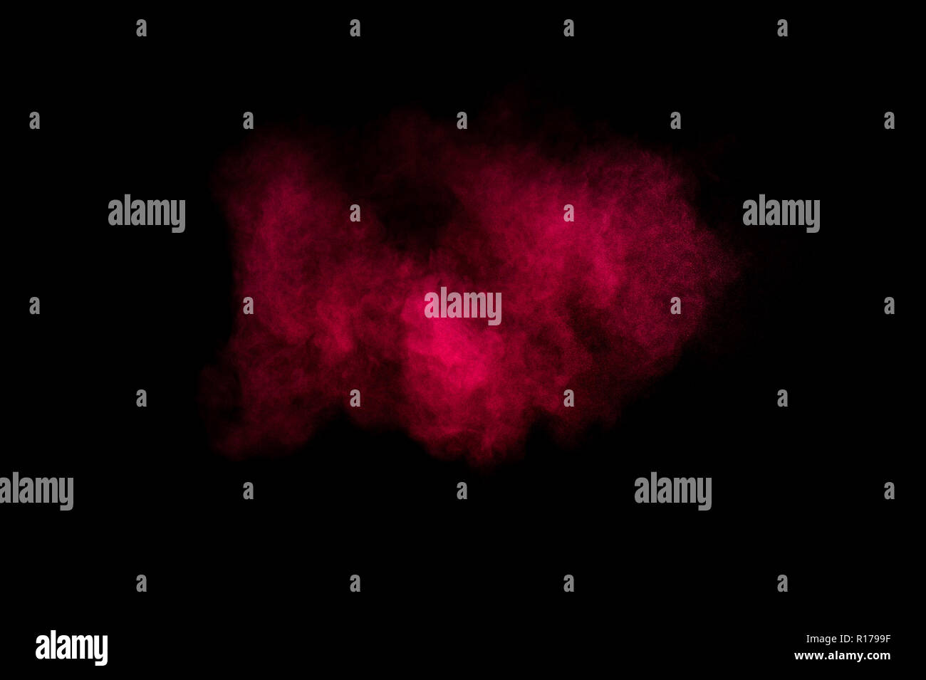 Red and pink powder explosion on black background. Colored powder cloud ...