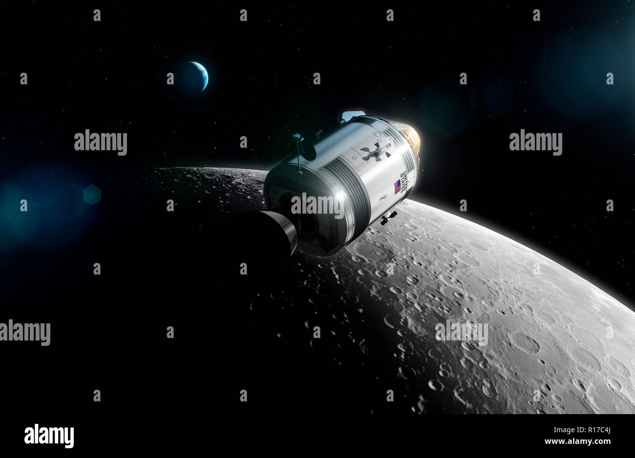 Apollo spacecraft. Illustration of the Apollo Command/Service Module ...